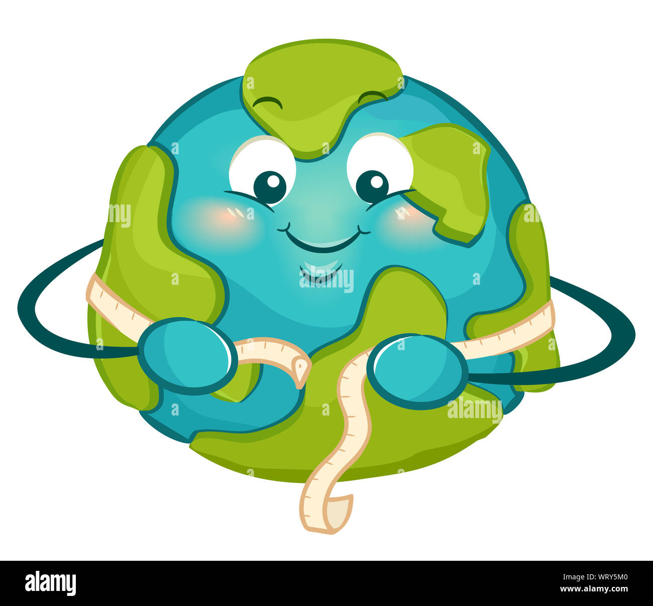 Illustration of Big Fat Earth Mascot Holding a Measurement Tape Around ...