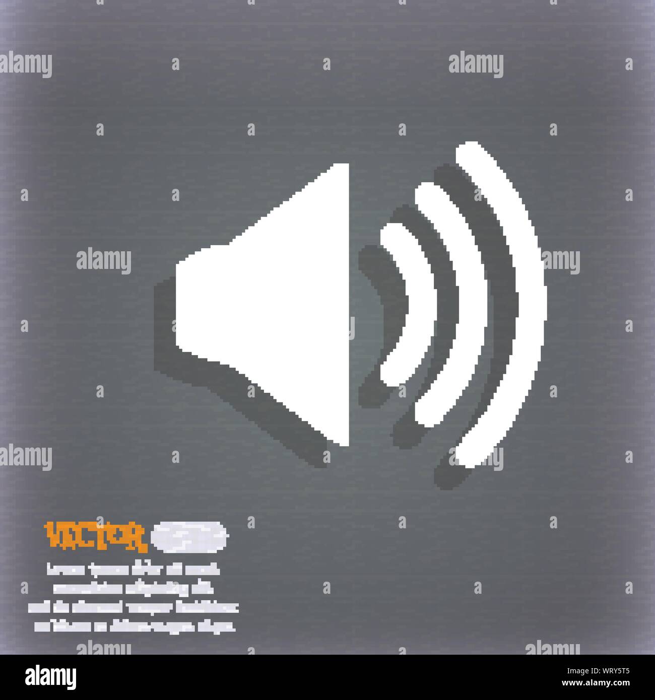 Speaker volume sign icon. Sound symbol. On the blue-green abstract ...