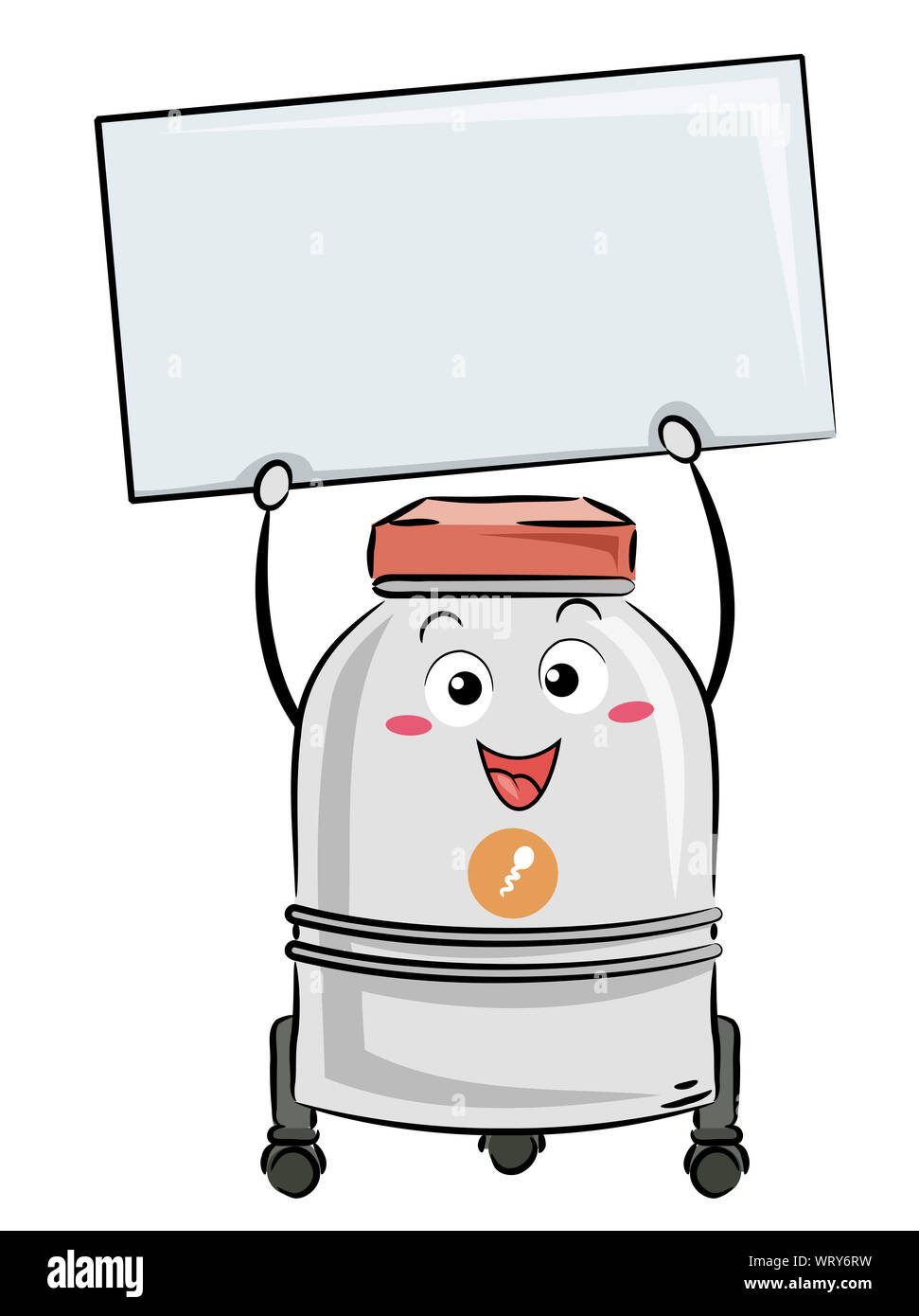 Illustration of a Sperm Bank Mascot Holding a Blank Board Stock Photo ...