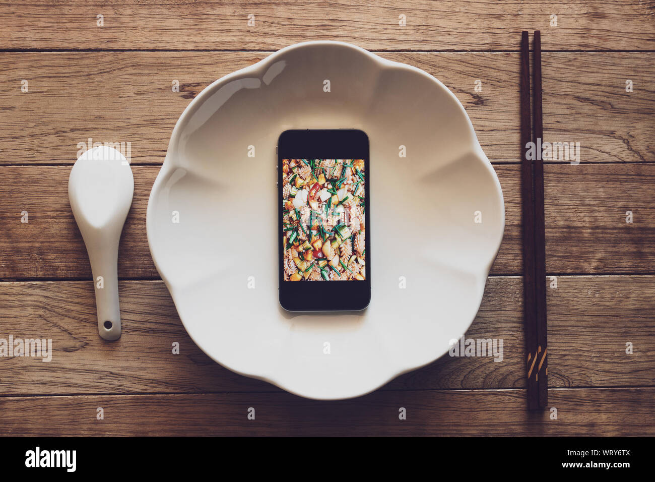 Concept of eating technology hi-res stock photography and images - Alamy