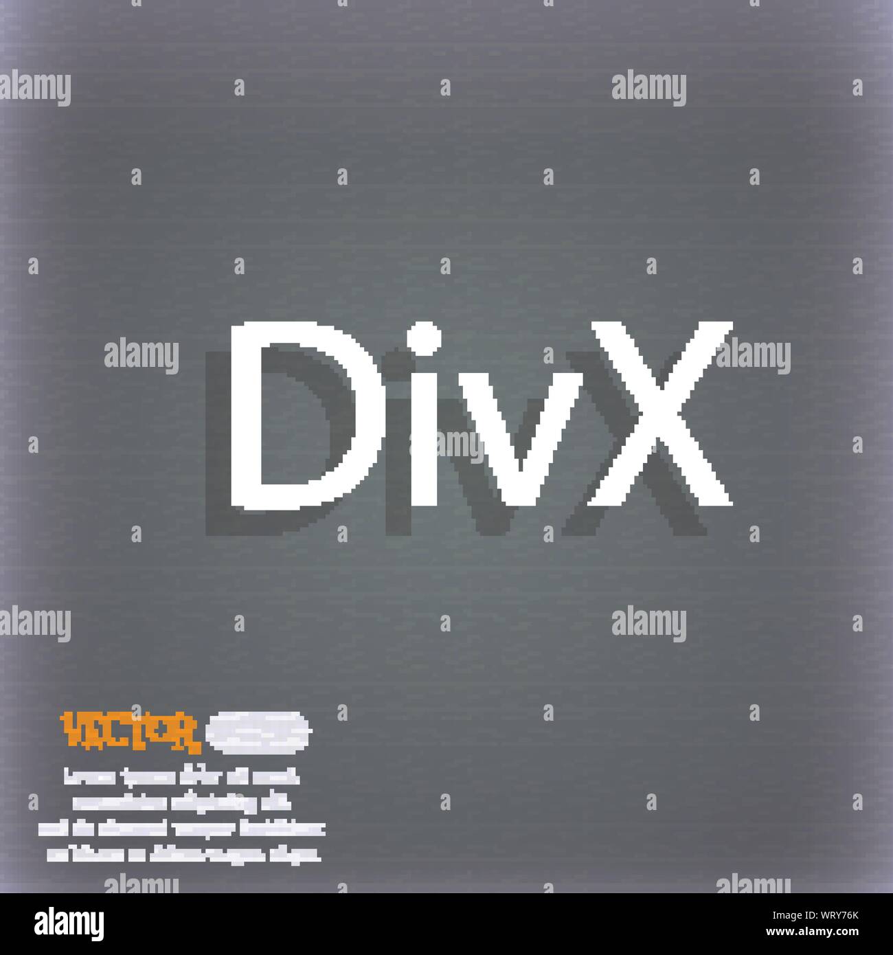 DivX video format sign icon. symbol. On the blue-green abstract ...