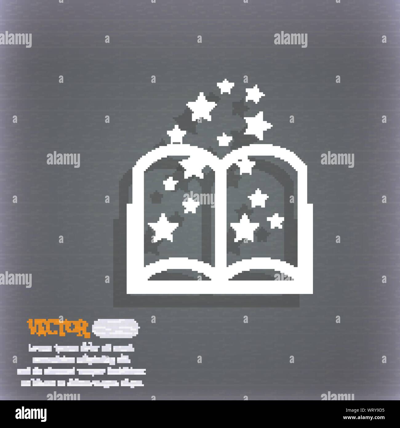 Magic Book sign icon. Open book symbol. On the blue-green abstract ...