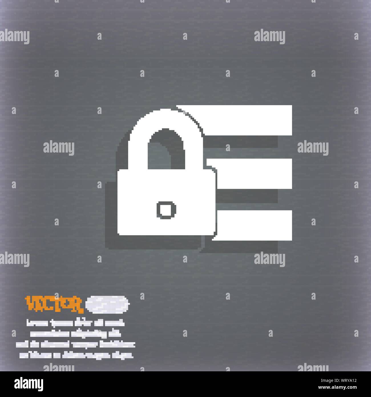 Lock, login icon sign. On the blue-green abstract background with ...