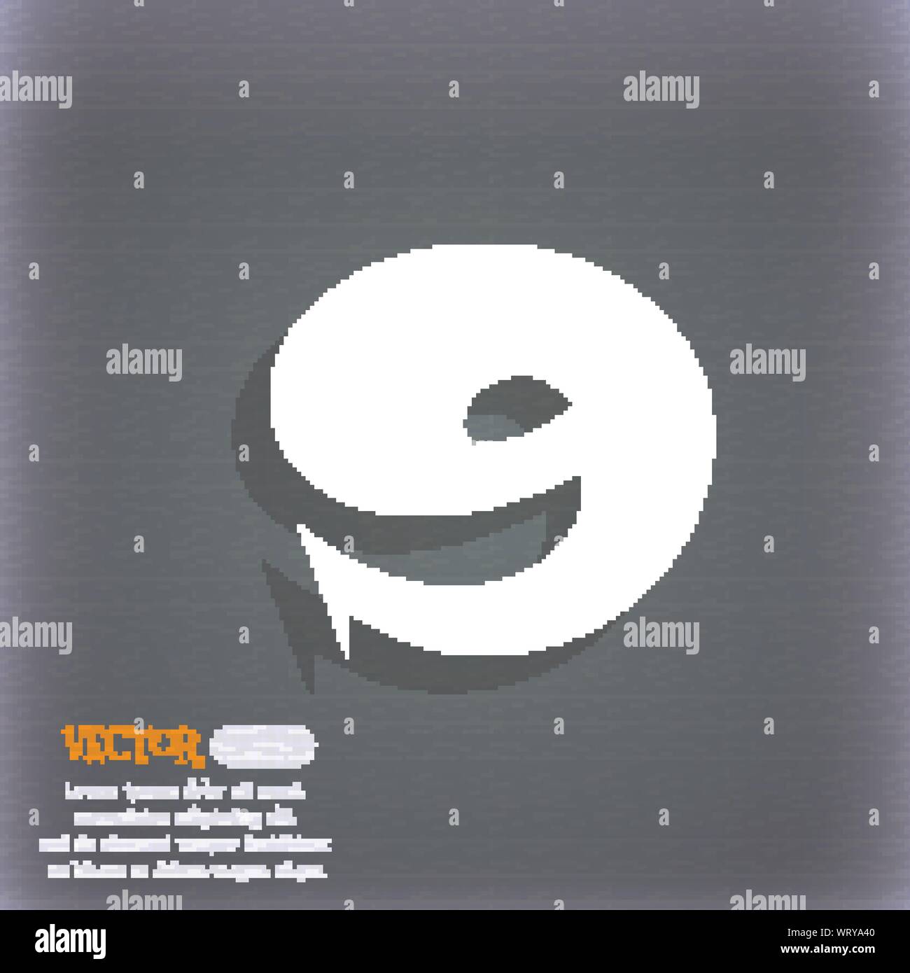 number Nine icon sign. On the blue-green abstract background with ...