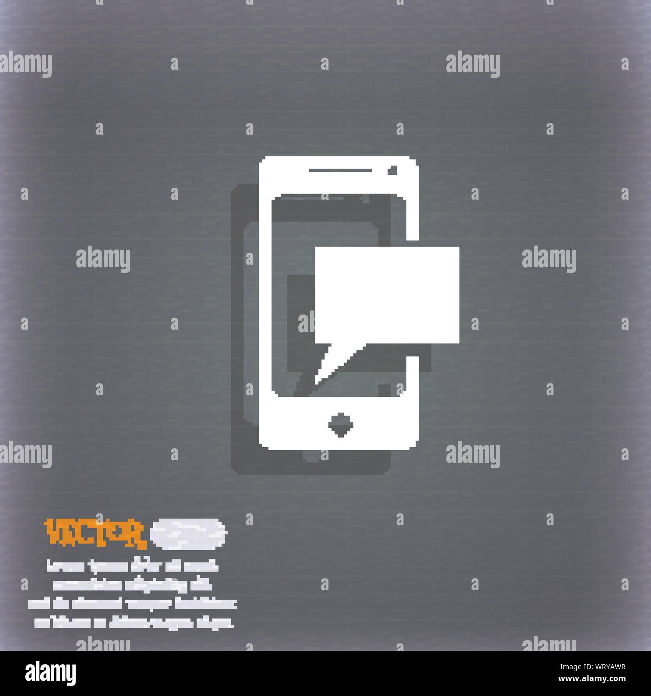 Message sms sign. Mails navigation button. On the blue-green abstract ...