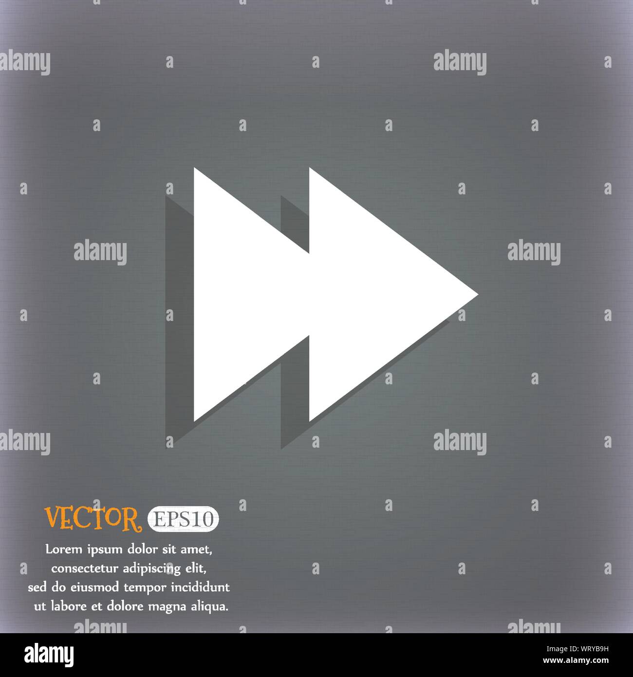 multimedia sign icon. Player navigation symbol. On the blue-green ...