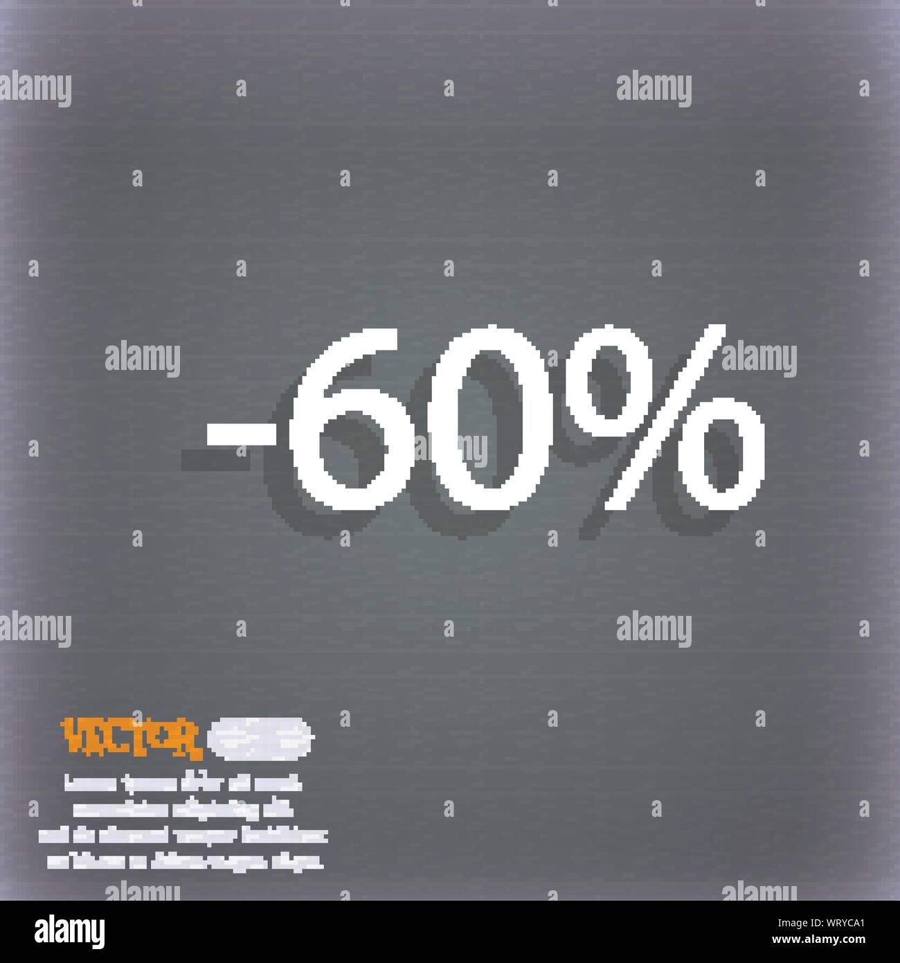 60 percent discount sign icon. Sale symbol. Special offer label. On the ...