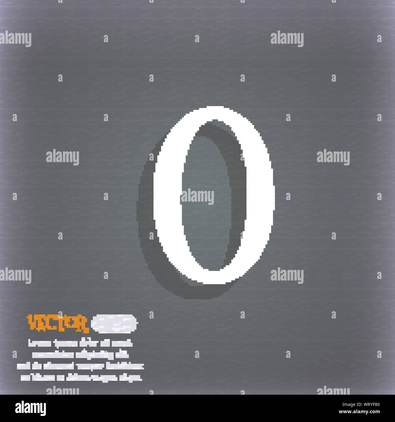 number zero icon sign. On the blue-green abstract background with ...