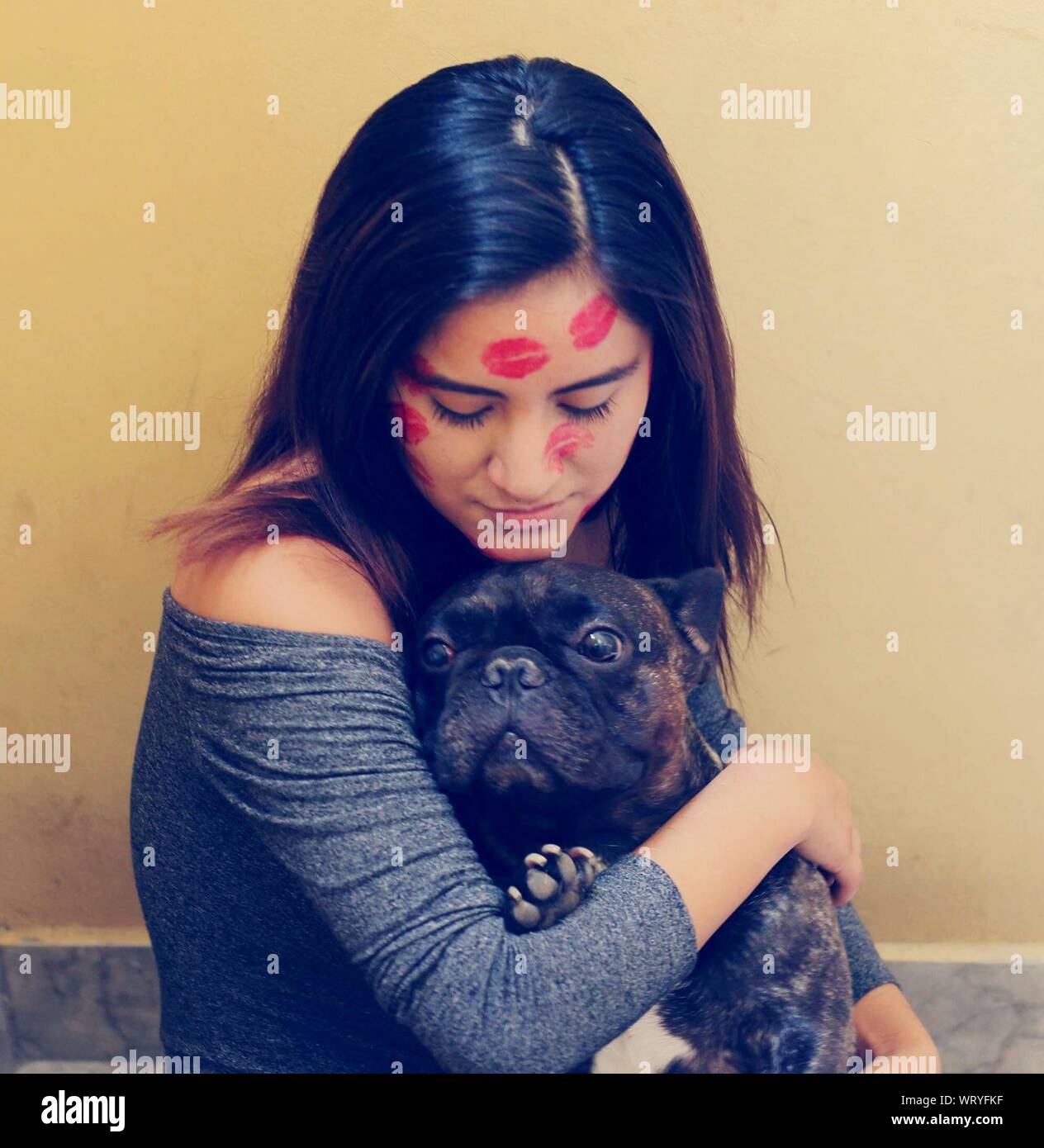 Dog kiss woman hi-res stock photography and images - Alamy