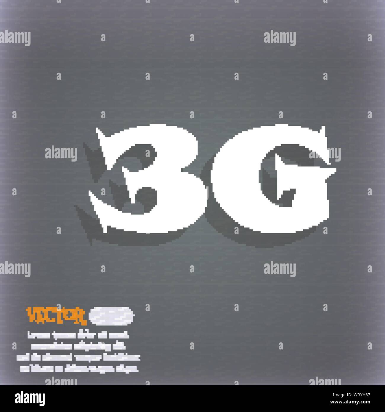 3G sign icon. Mobile telecommunications technology symbol. On the blue-green abstract background ...