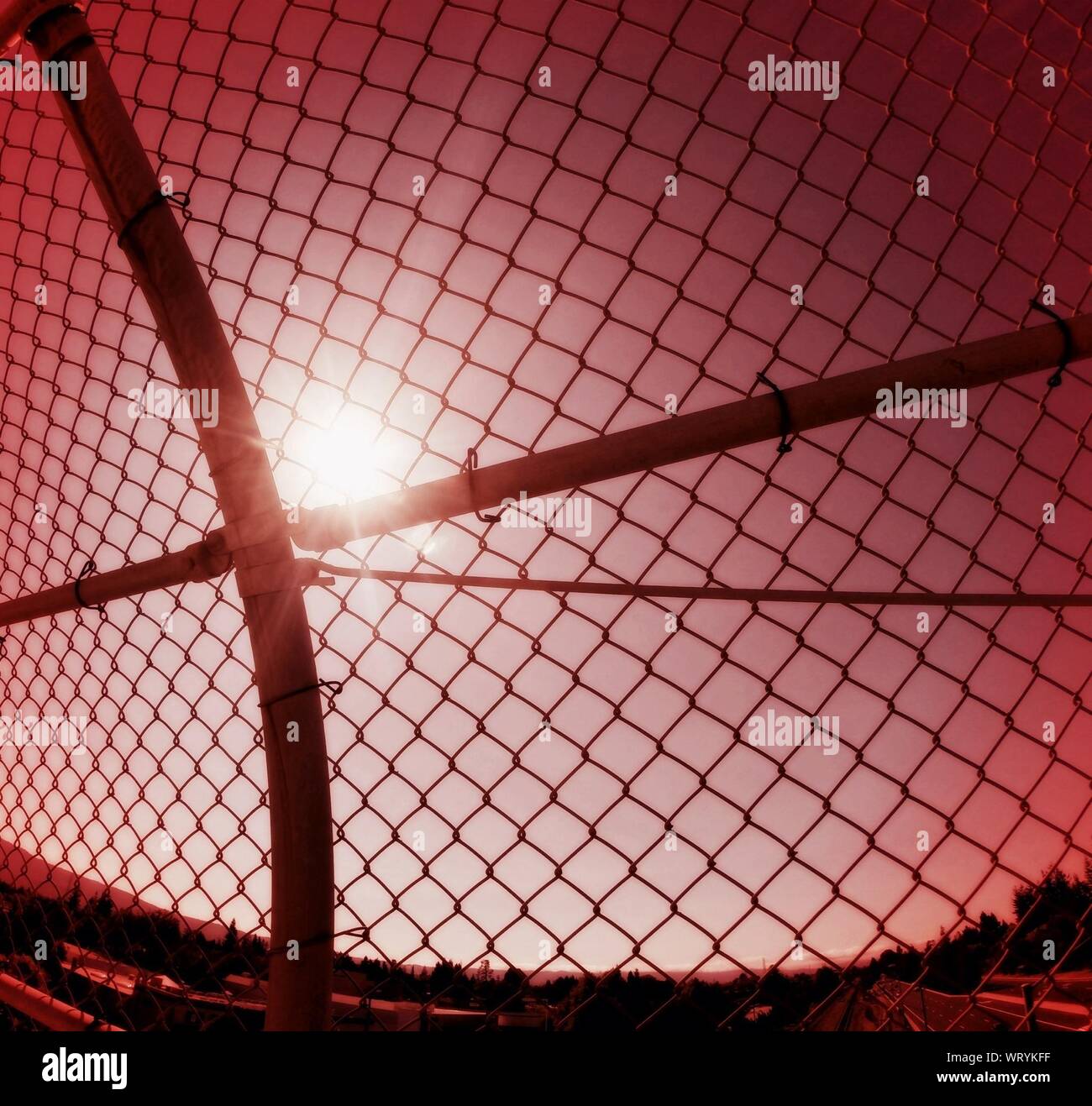 Chain link fence sun hi-res stock photography and images - Alamy