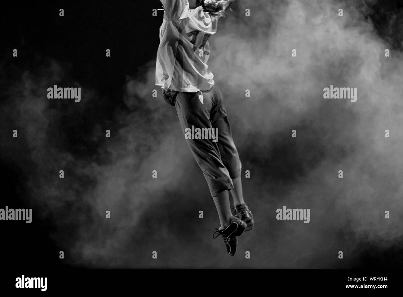 Flying person Black and White Stock Photos & Images - Alamy