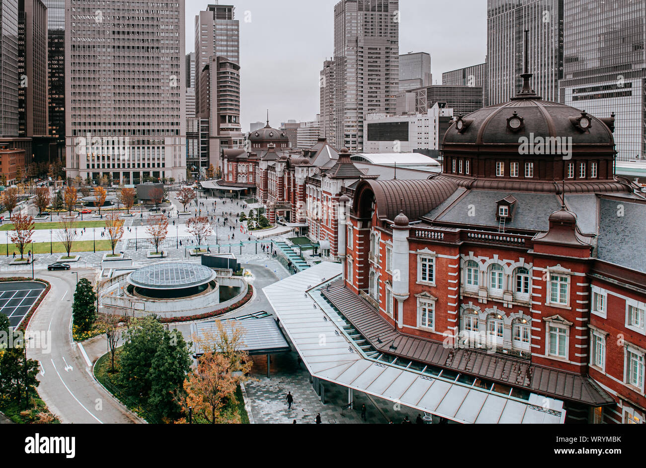 Tokyo Station old heritage red brick building Marunouchi district with ...