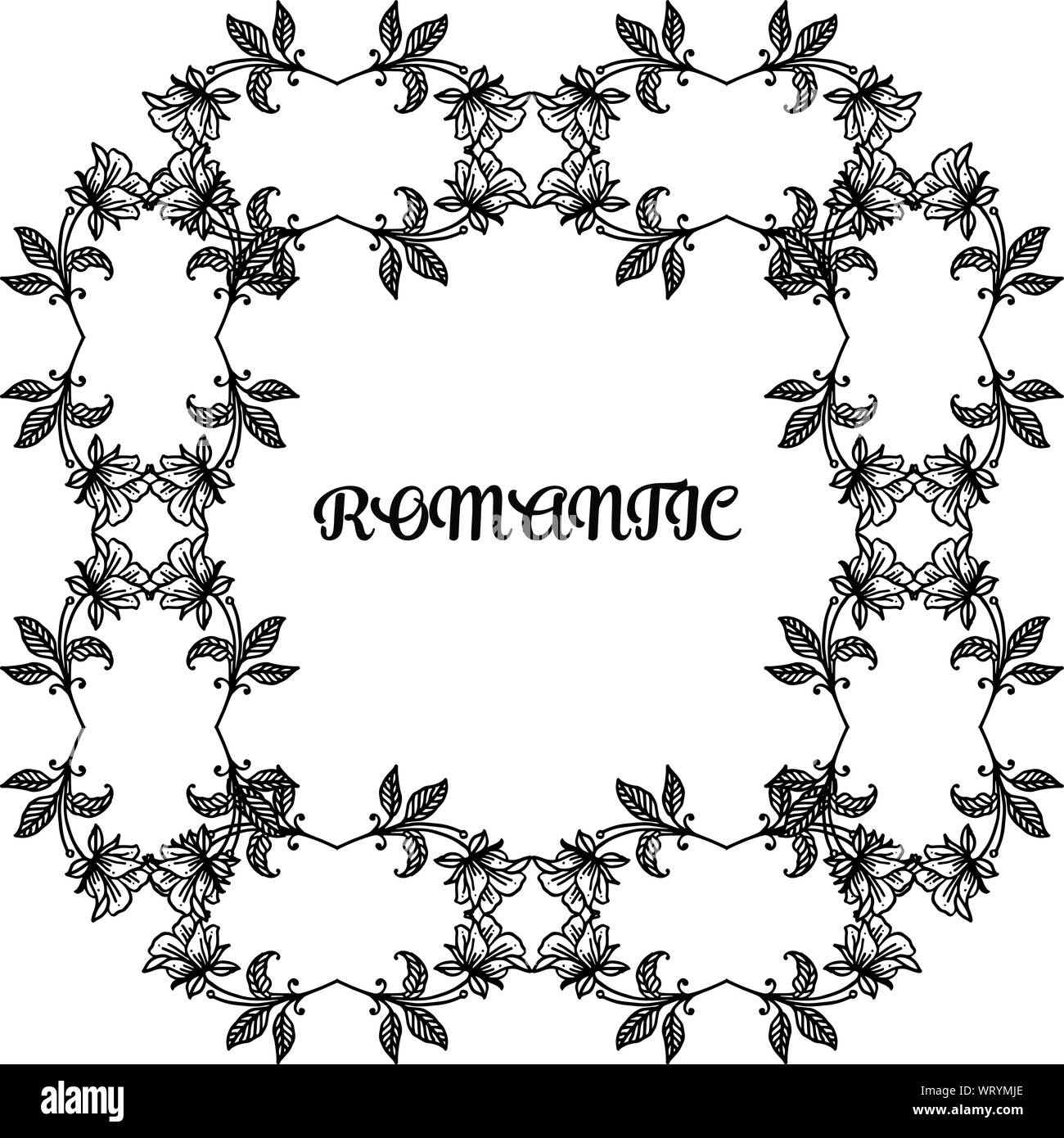 Beautiful leaf wreath frame, for template romantic. Vector Stock Vector ...