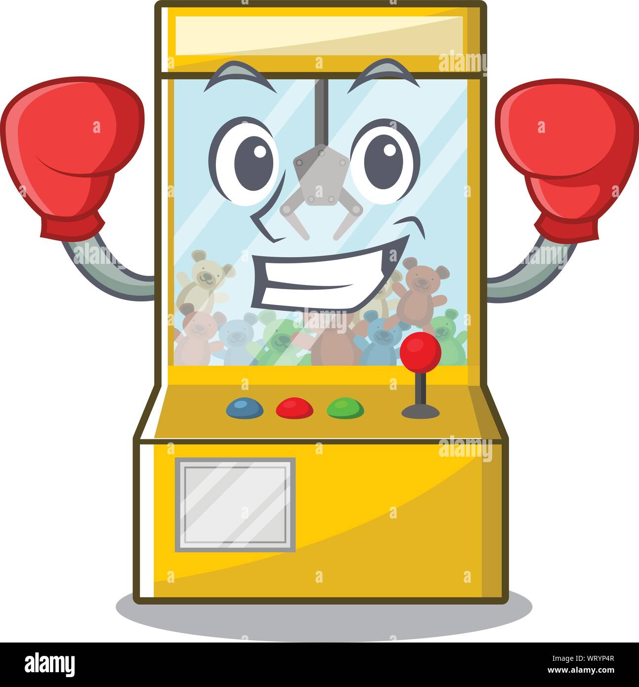 Boxing crane game isolated with the mascot vector illustration Stock ...