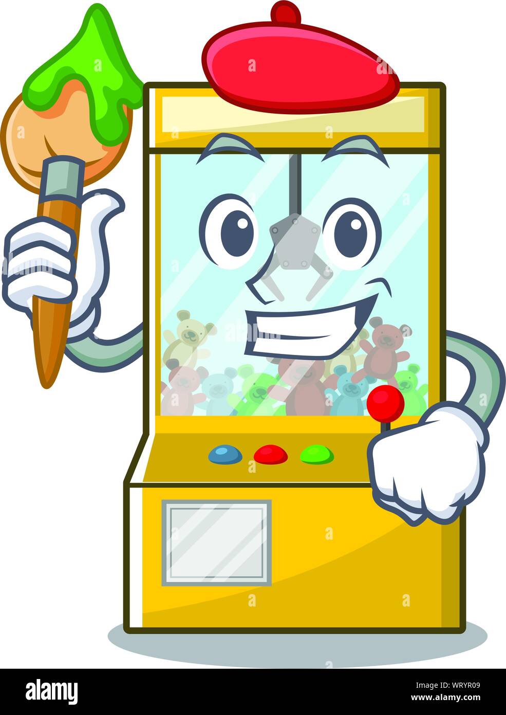 Artist crane game isolated with the mascot vector illustration Stock ...