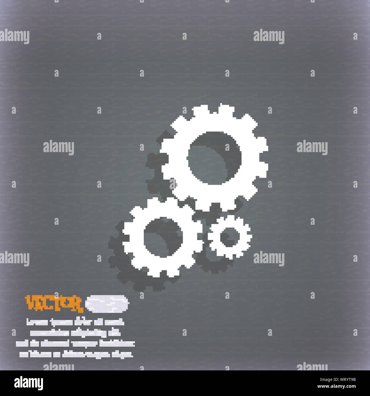 Cog settings sign icon. Cogwheel gear mechanism symbol. On the blue ...