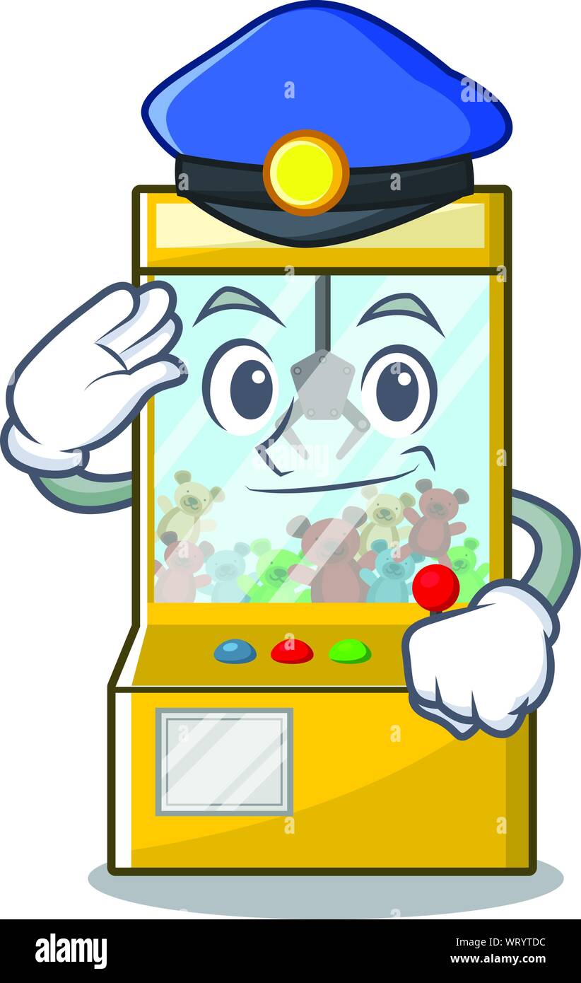 Police crane game isolated with the mascot vector illustration Stock ...