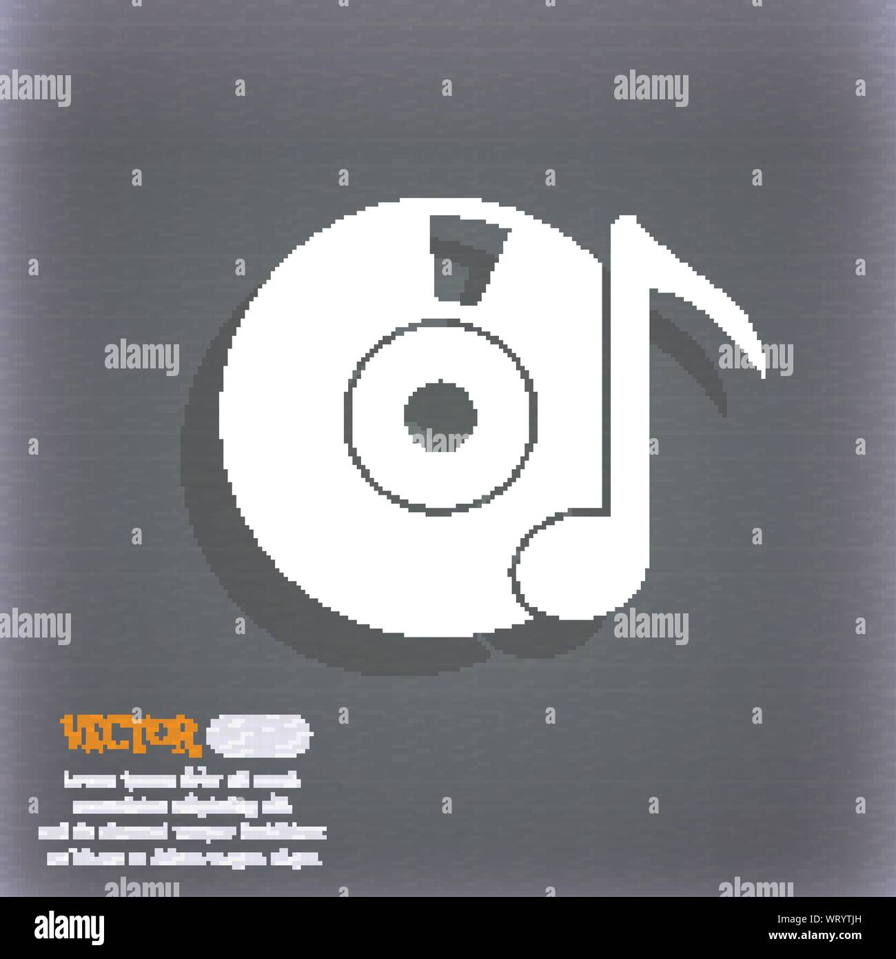 cd player icon sign. On the blue-green abstract background with shadow ...