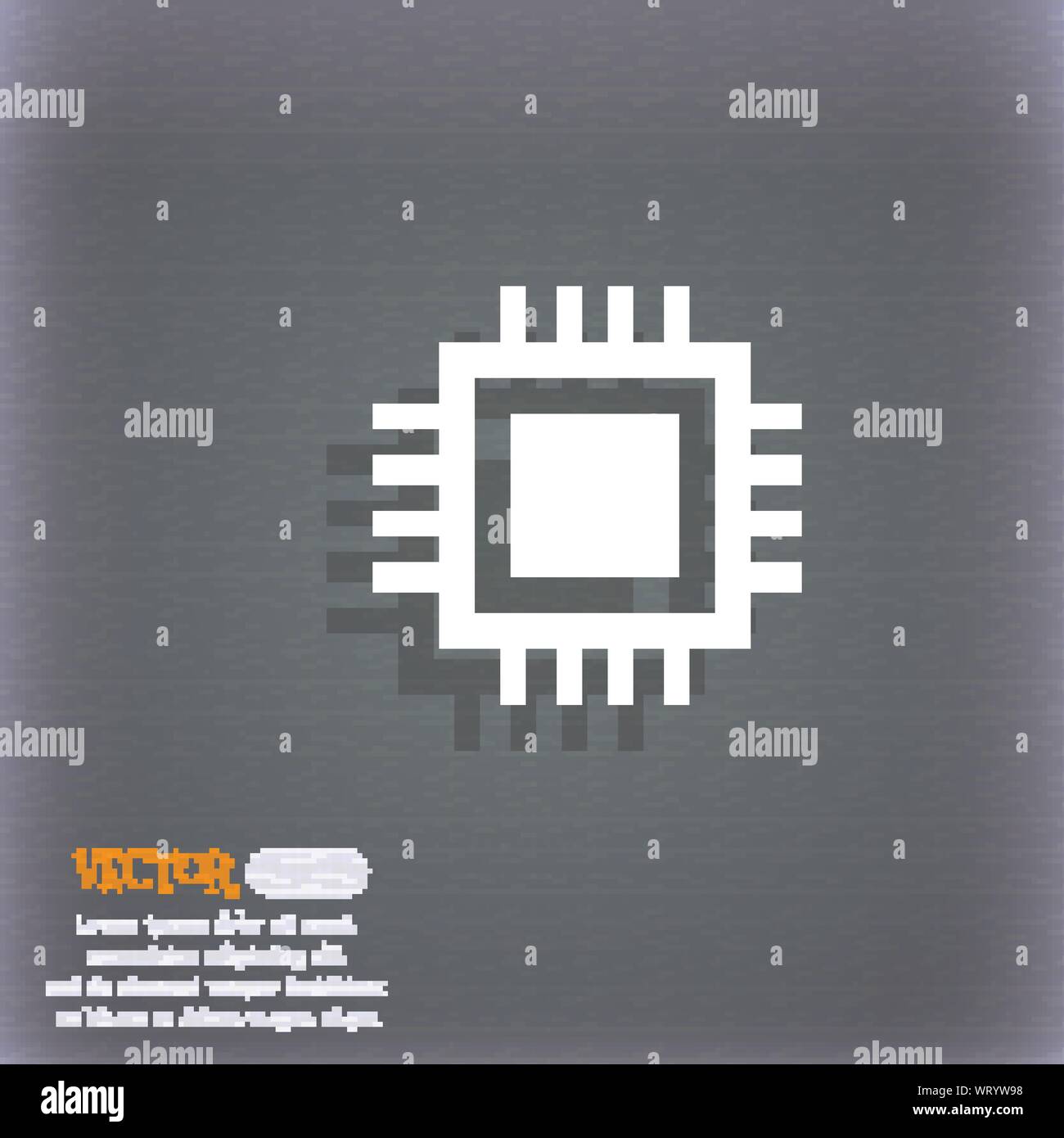Central Processing Unit Icon. Technology scheme circle symbol. On the ...