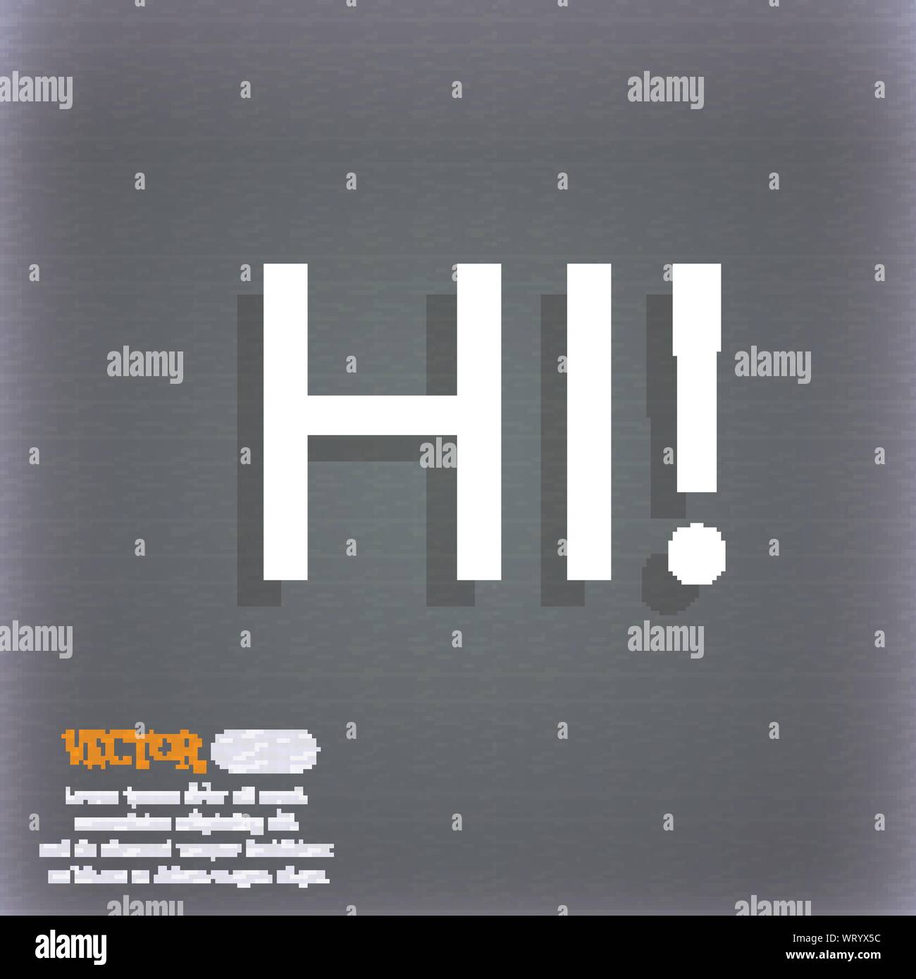 HI sign icon. India translation symbol. On the blue-green abstract ...