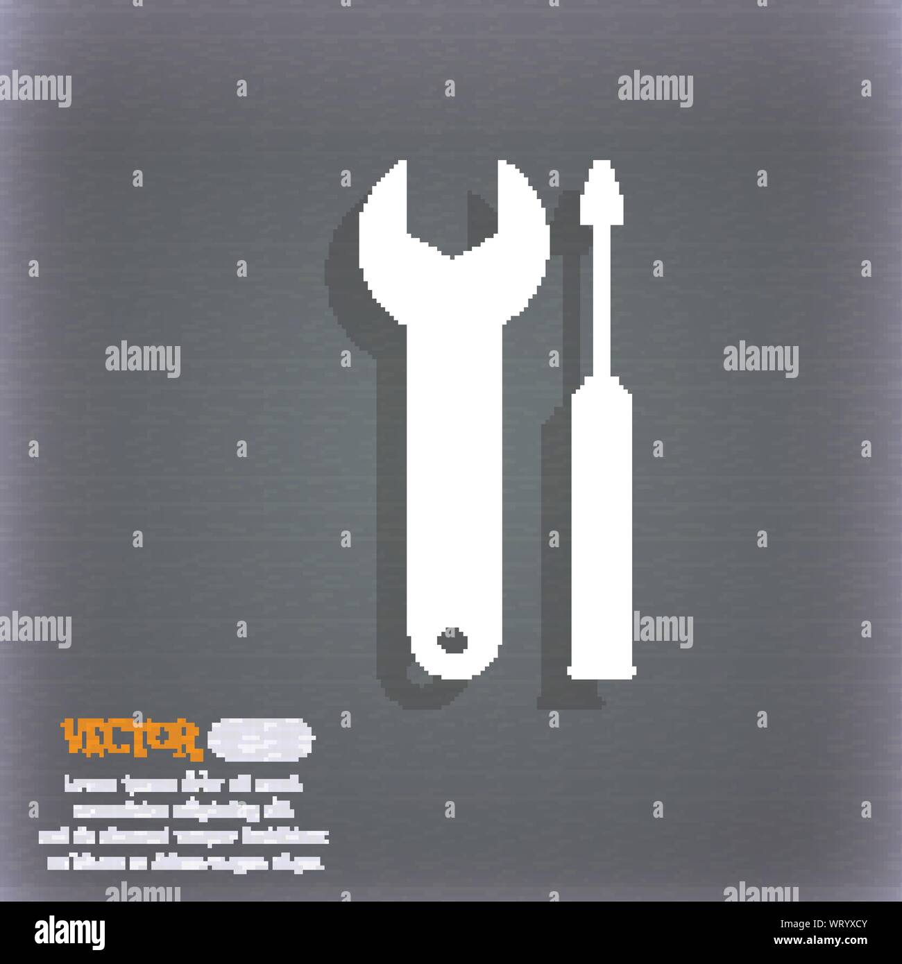 Repair tool sign icon. Service symbol. screwdriver with wrench. On the ...