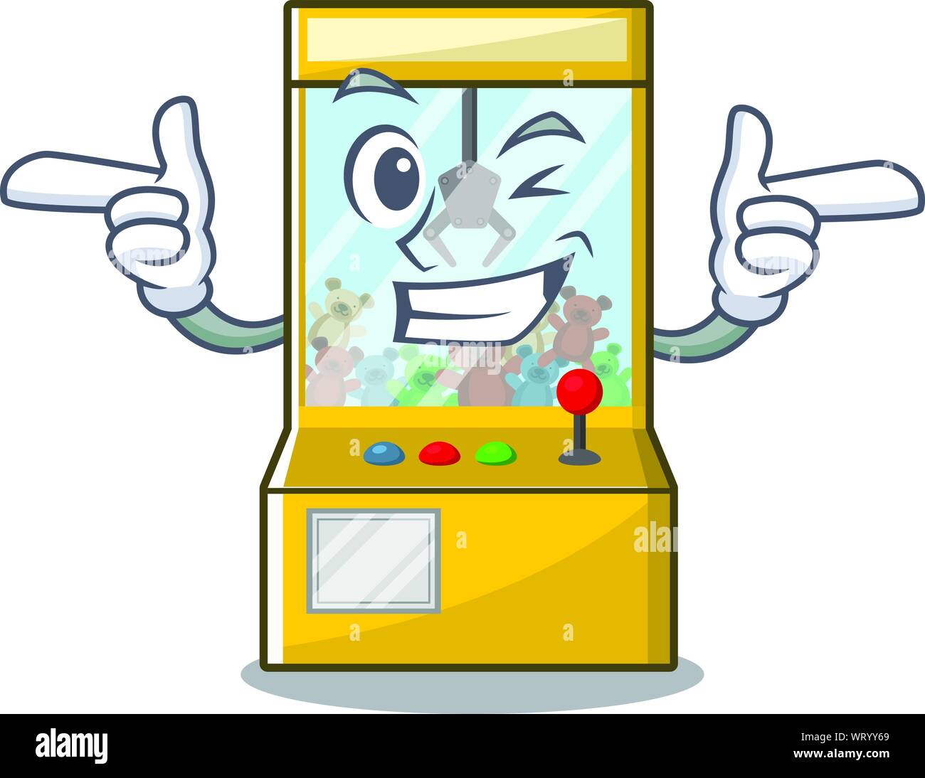 Wink crane game cartoon shape on character vector illustration Stock ...