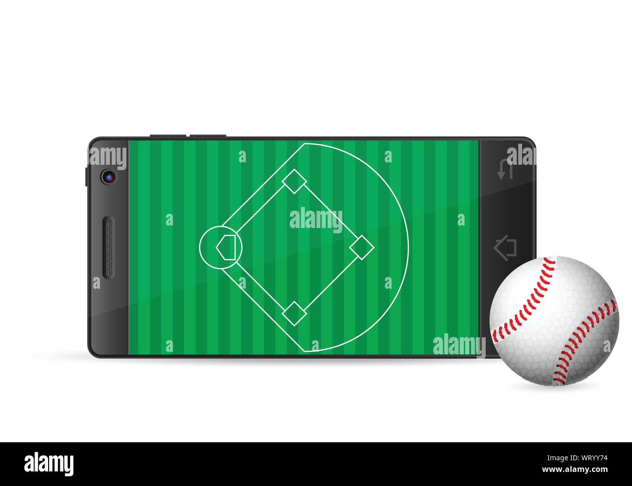 Smart phone baseball on a white background. Vector illustration Stock ...