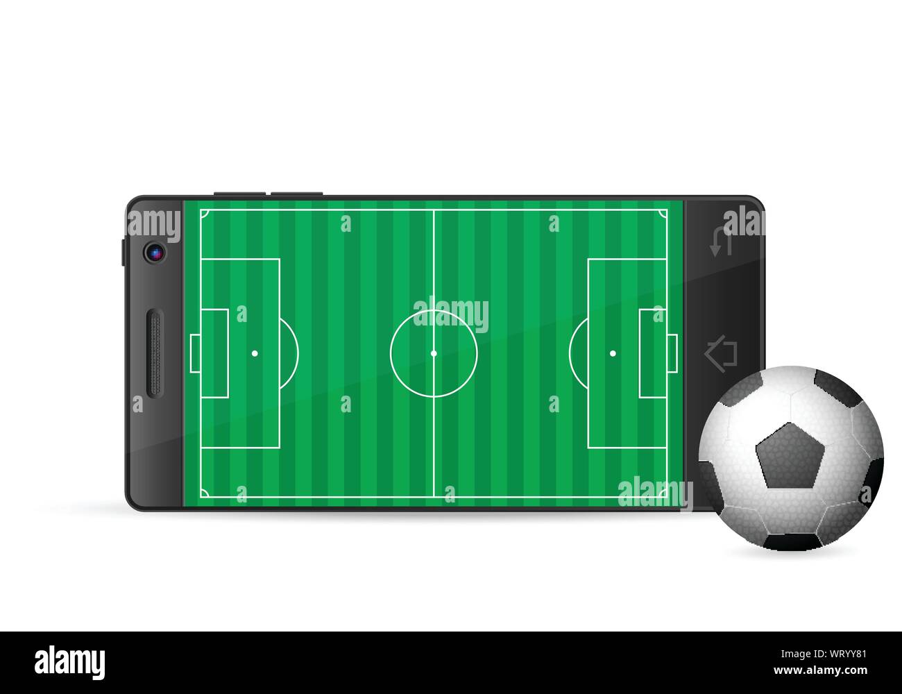 Smart phone soccer on a white background. Vector illustration Stock ...