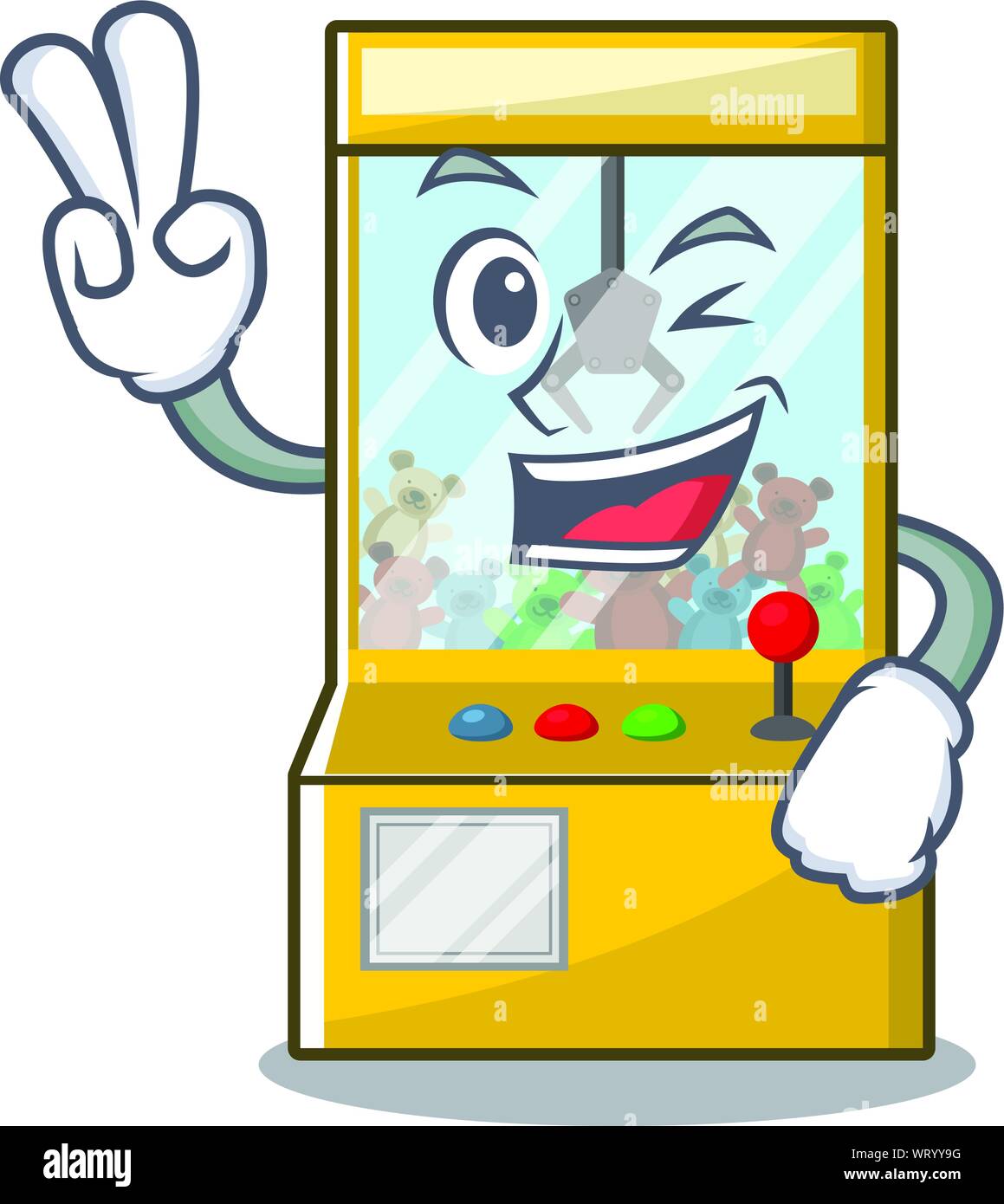 Two finger crane game cartoon shape on character vector illustration ...