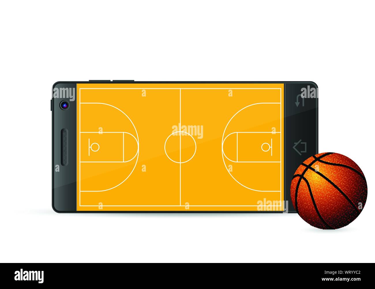 Smart phone basketball on a white background. Vector illustration Stock ...