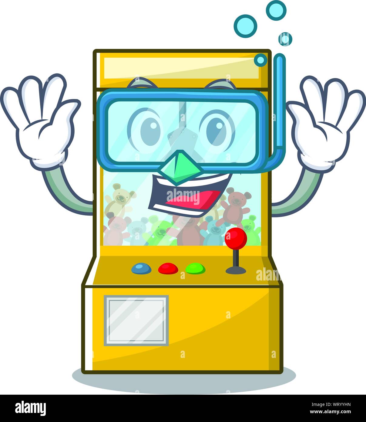 Diving crane game cartoon shape on character vector illustration Stock ...