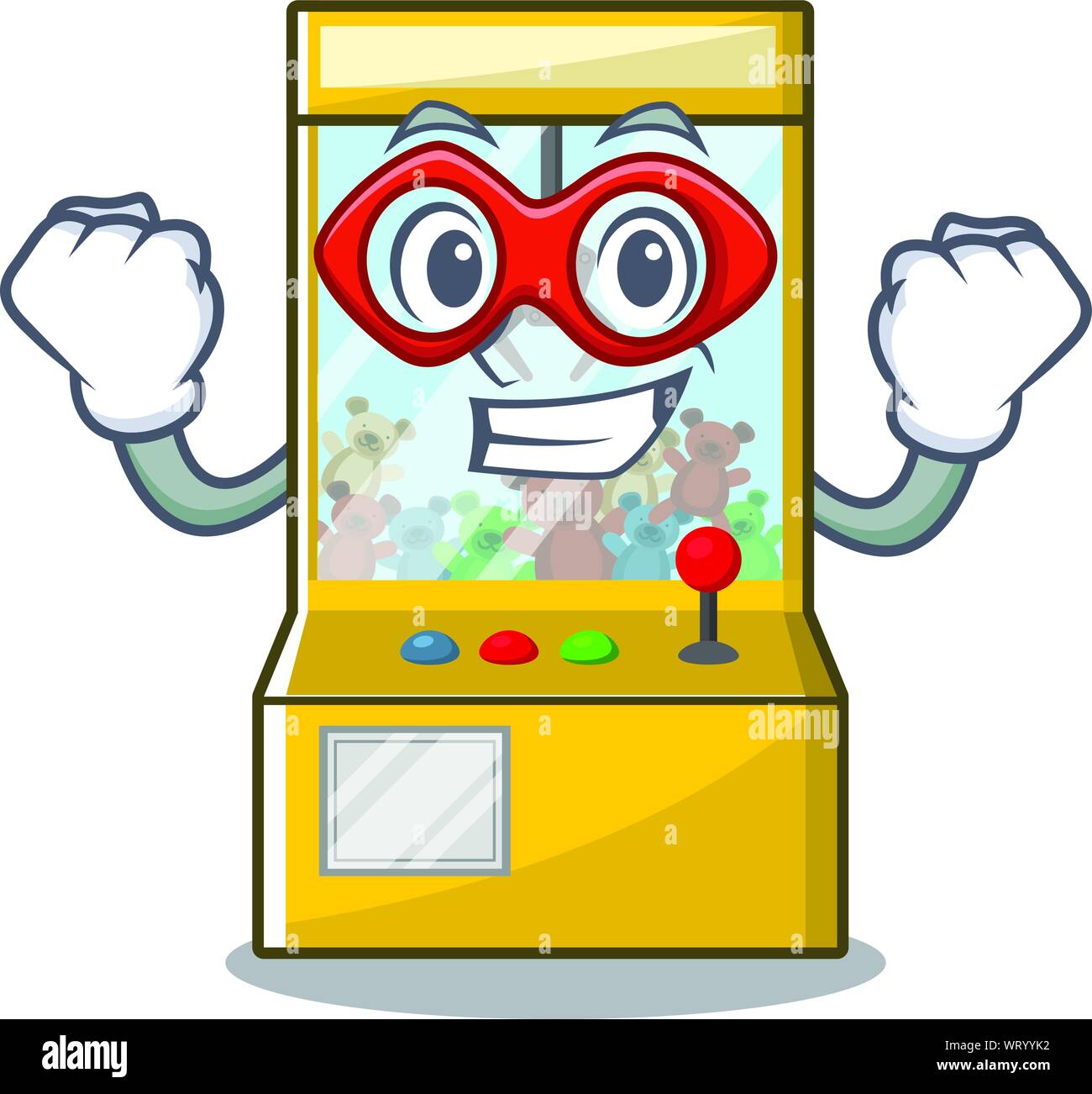 Super hero crane game cartoon shape on character vector illustration ...