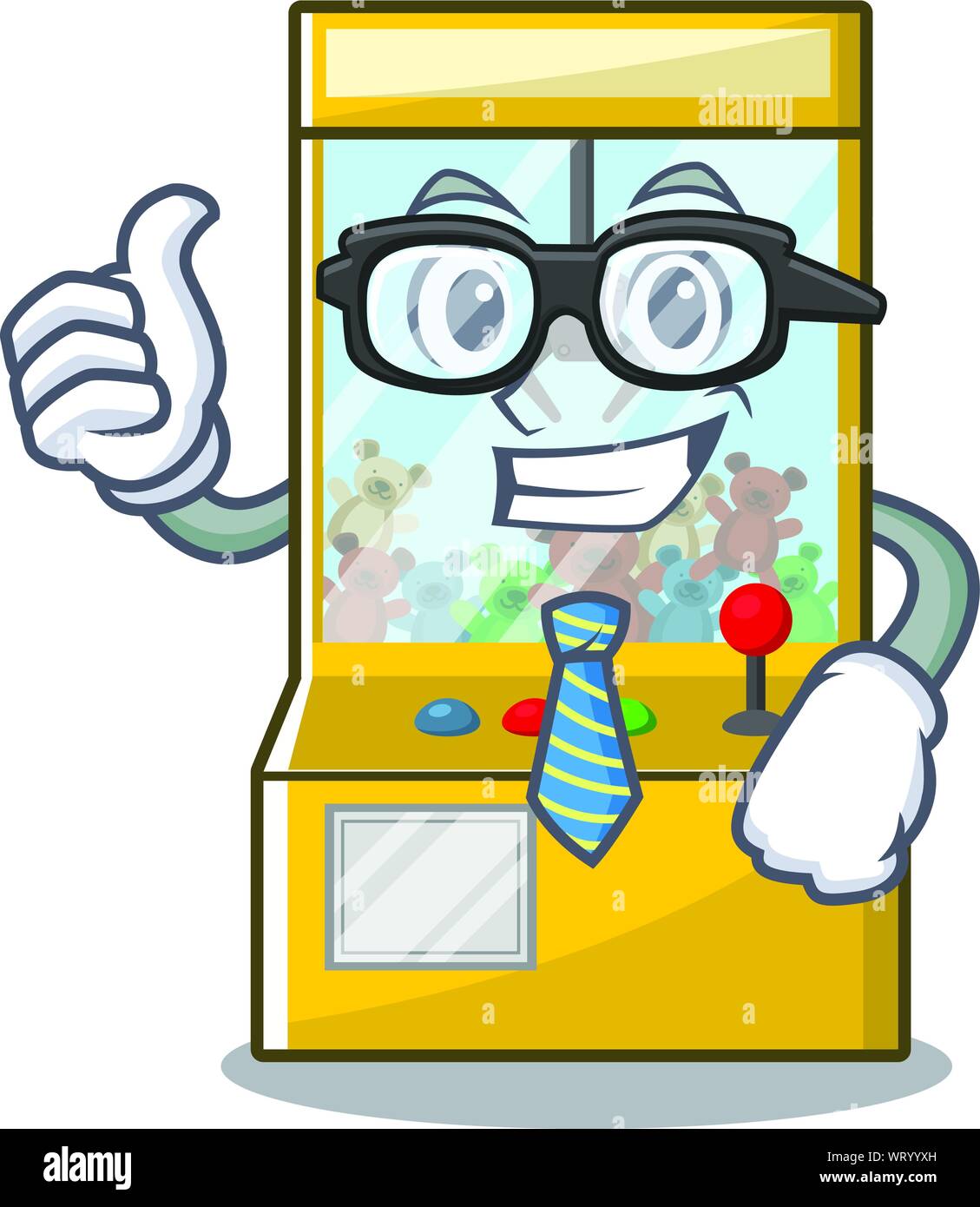 Businessman crane game cartoon shape on character vector illustration ...