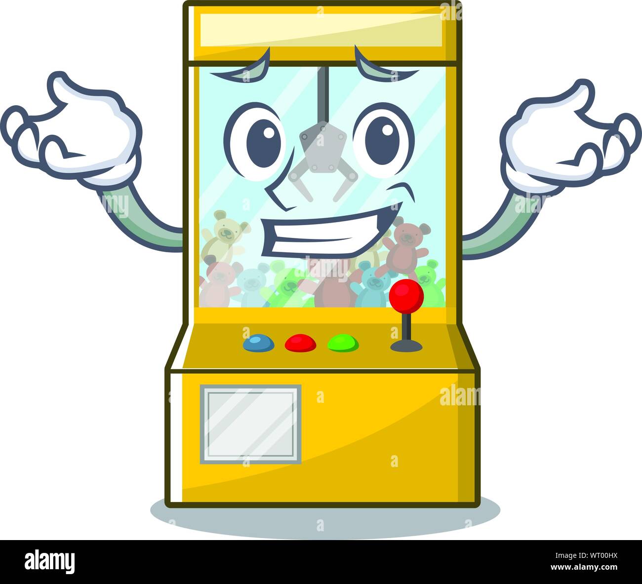 Grinning crane game cartoon shape on character vector illustration ...