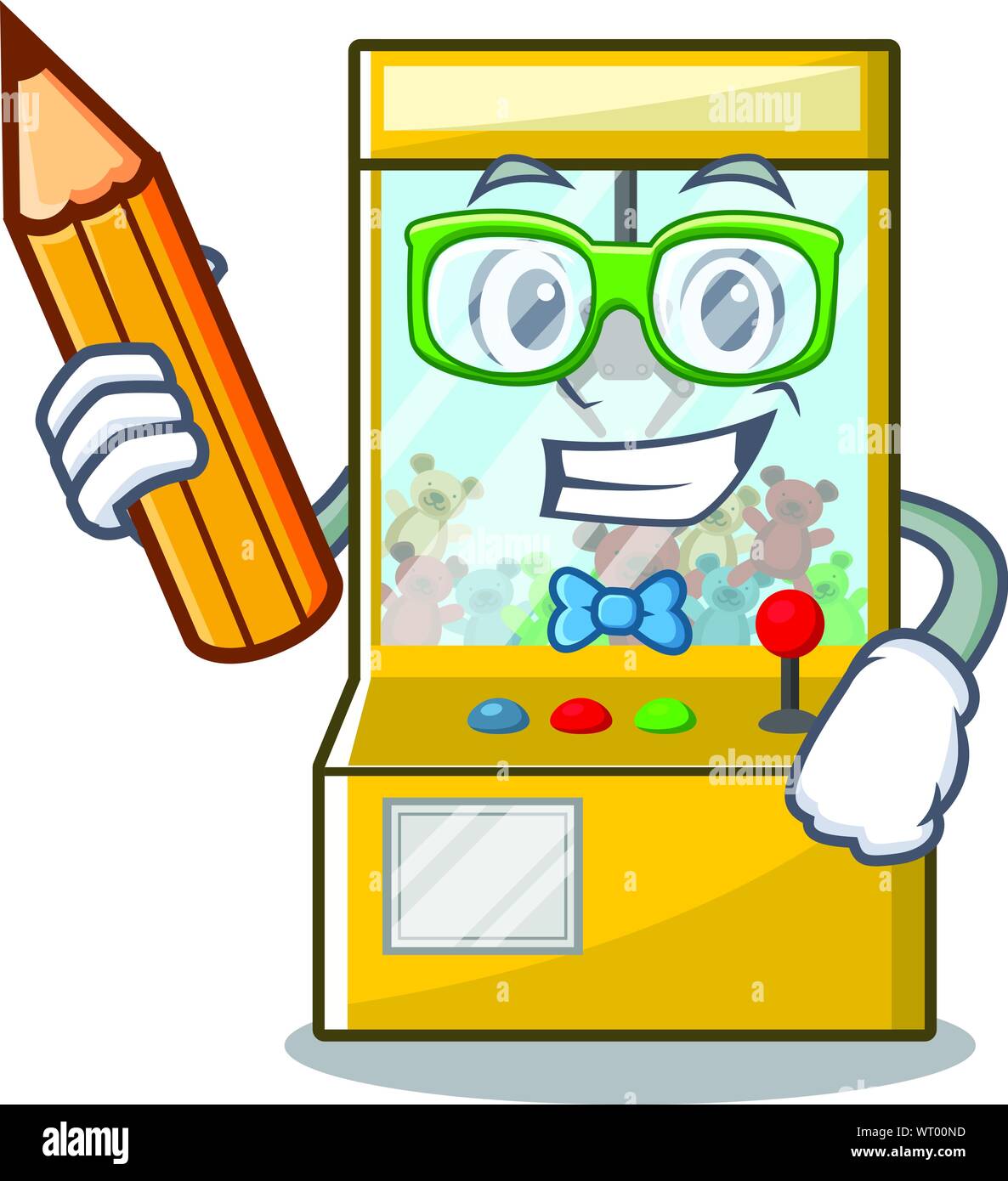 Student crane game cartoon shape on character vector illustration Stock ...