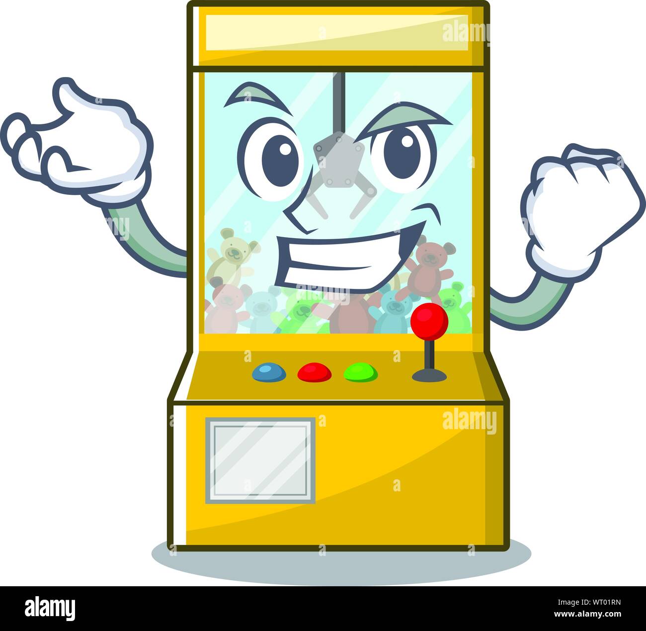 Successful crane game cartoon shape on character vector illustration ...