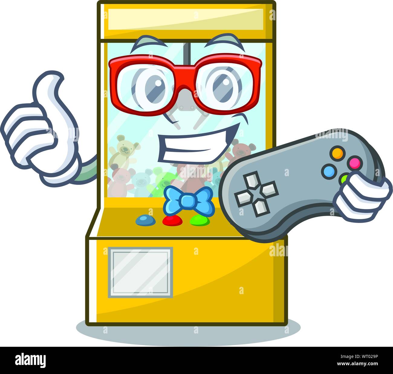 Gamer crane game mascot on a cartoon vector illustration Stock Vector ...