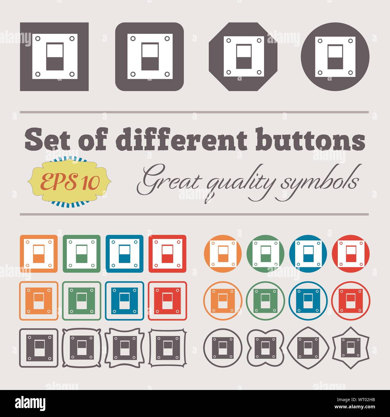 Power switch icon sign. Big set of colorful, diverse, high-quality ...