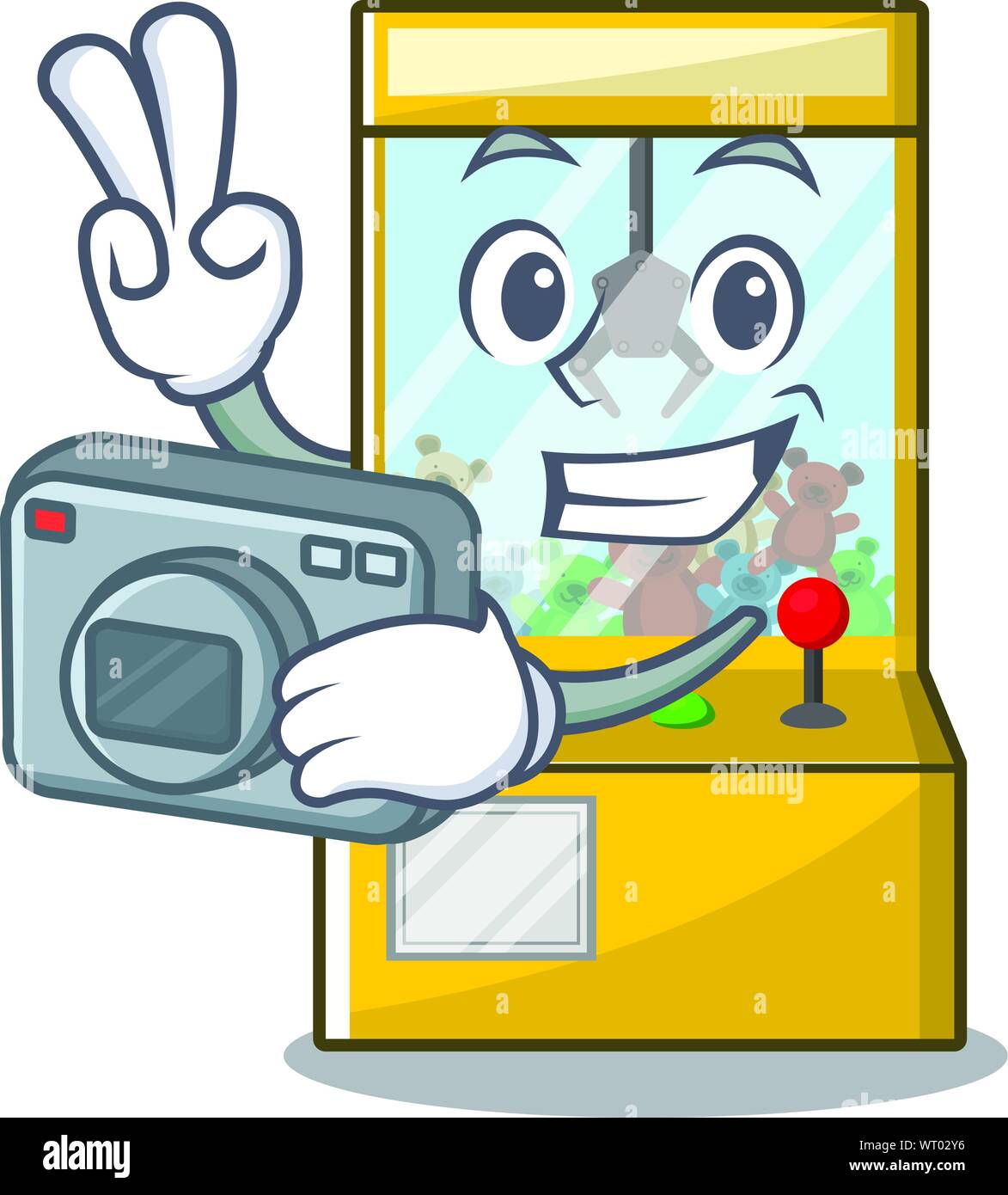 Photographer crane game mascot on a cartoon vector illustration Stock ...