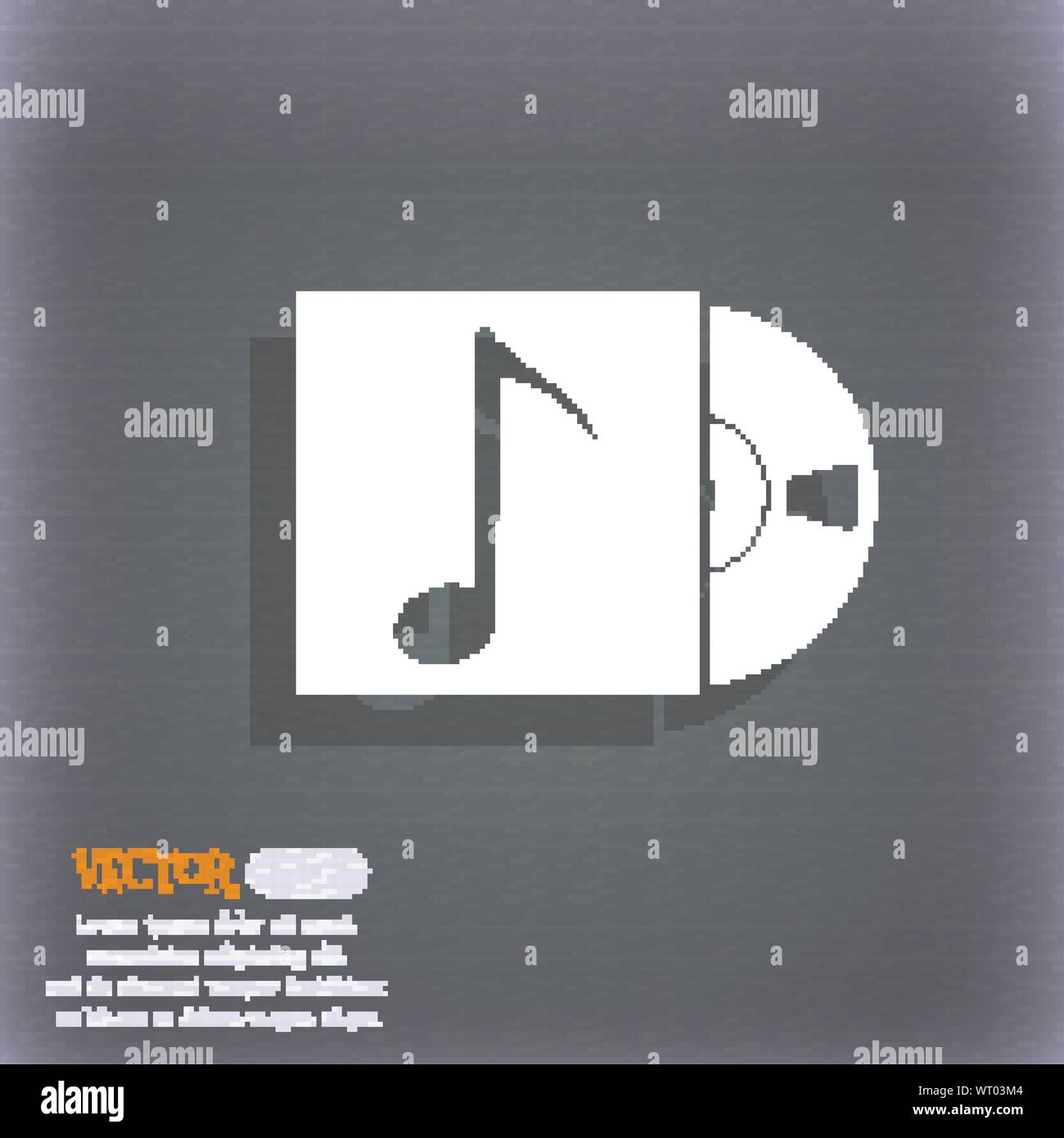 mp3 player icon sign. On the blue-green abstract background with shadow ...