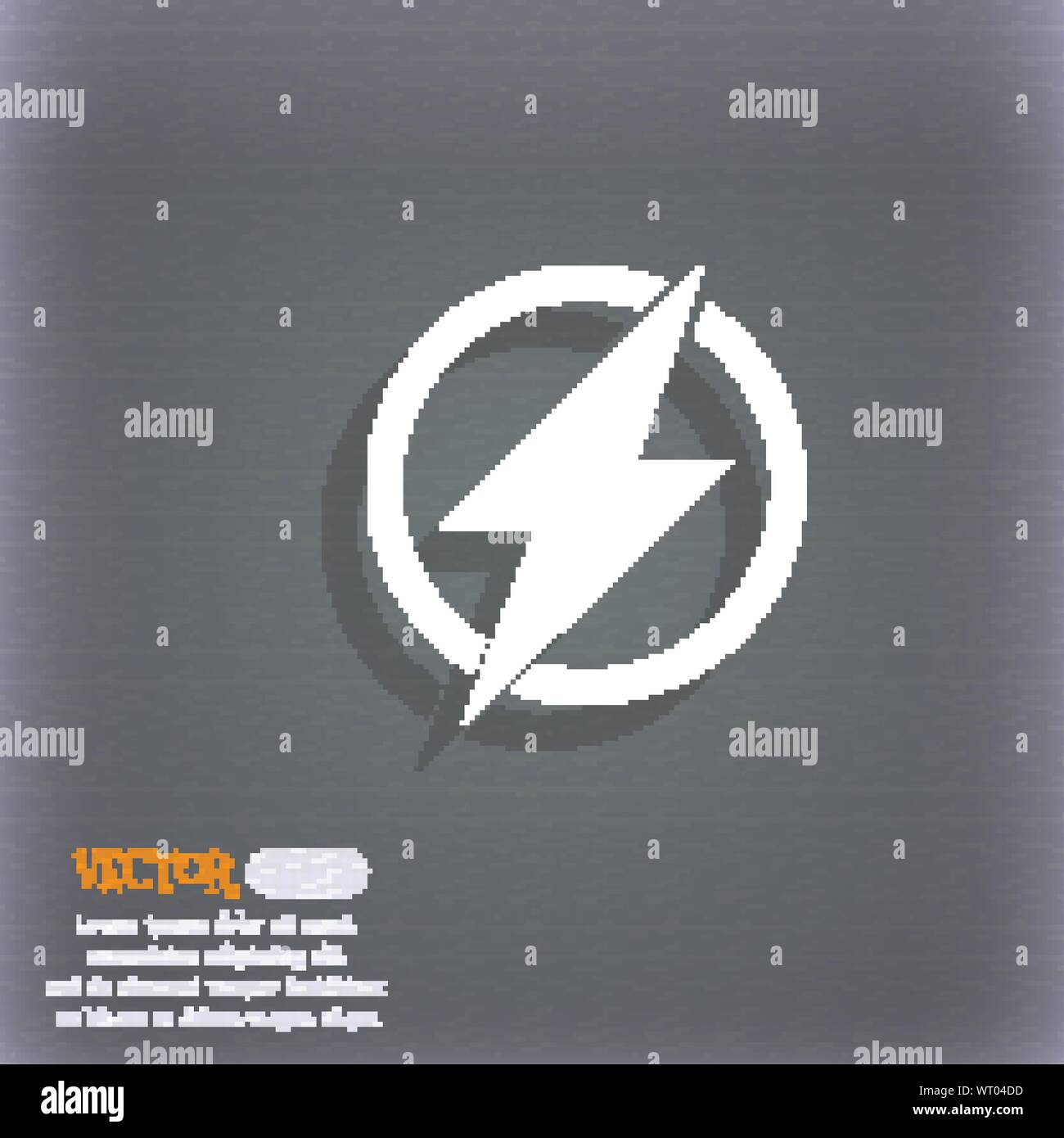 Photo flash sign icon. Lightning symbol. On the blue-green abstract ...