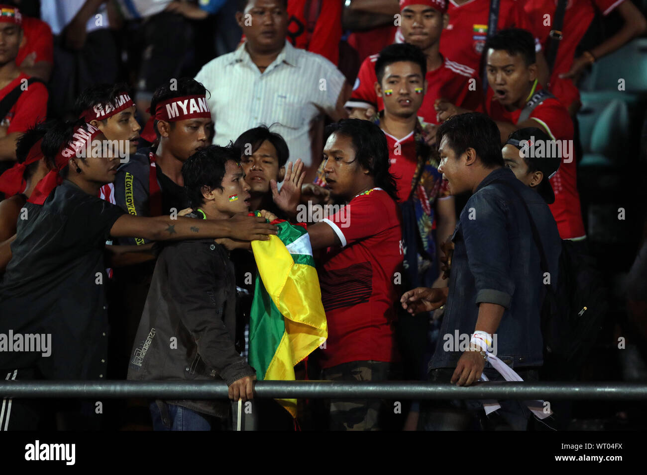 Yangon, Myanmar. 10th Sept, 2019. Myanmar fans (MYA), September 10 ...