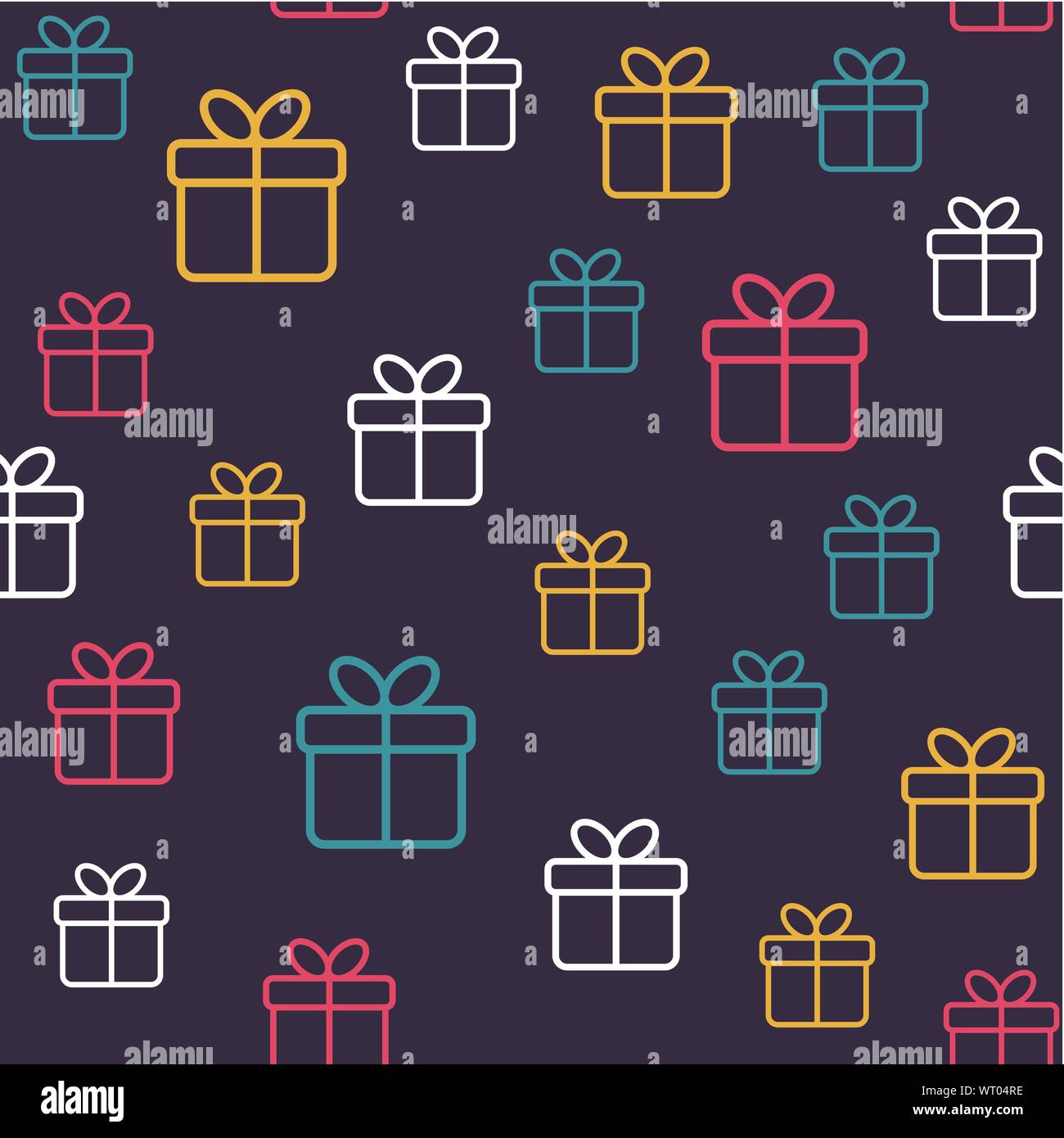 Seamless pattern with gift boxes. Vector minimal background Stock ...