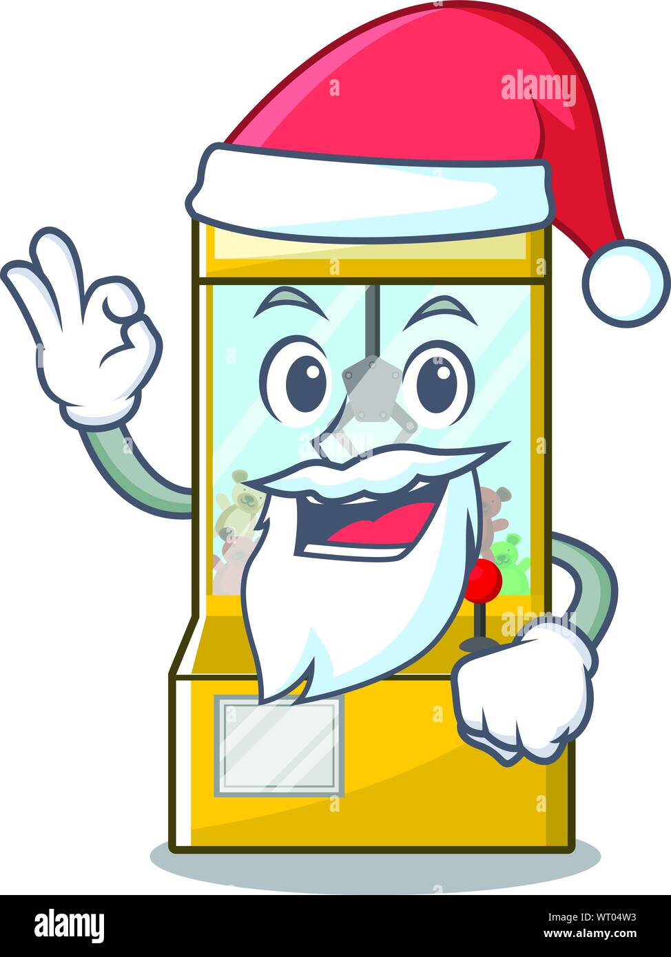 Santa miniature crane game in shape characters vector illustration ...
