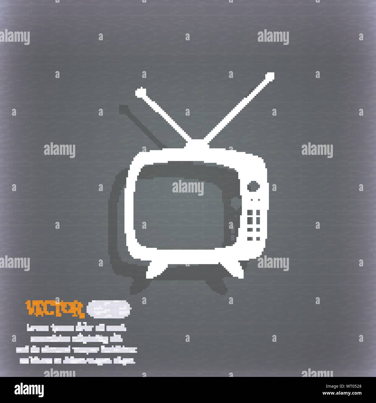 Retro TV mode sign icon. Television set symbol. On the blue-green ...