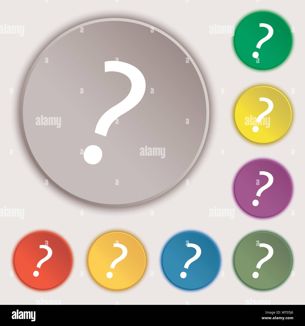 Question mark sign icon. Help symbol. FAQ sign. Symbols on eight flat ...