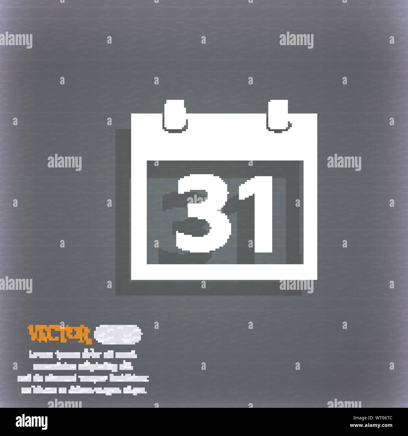 Calendar sign icon. 31 day month symbol. Date button. On the blue-green ...