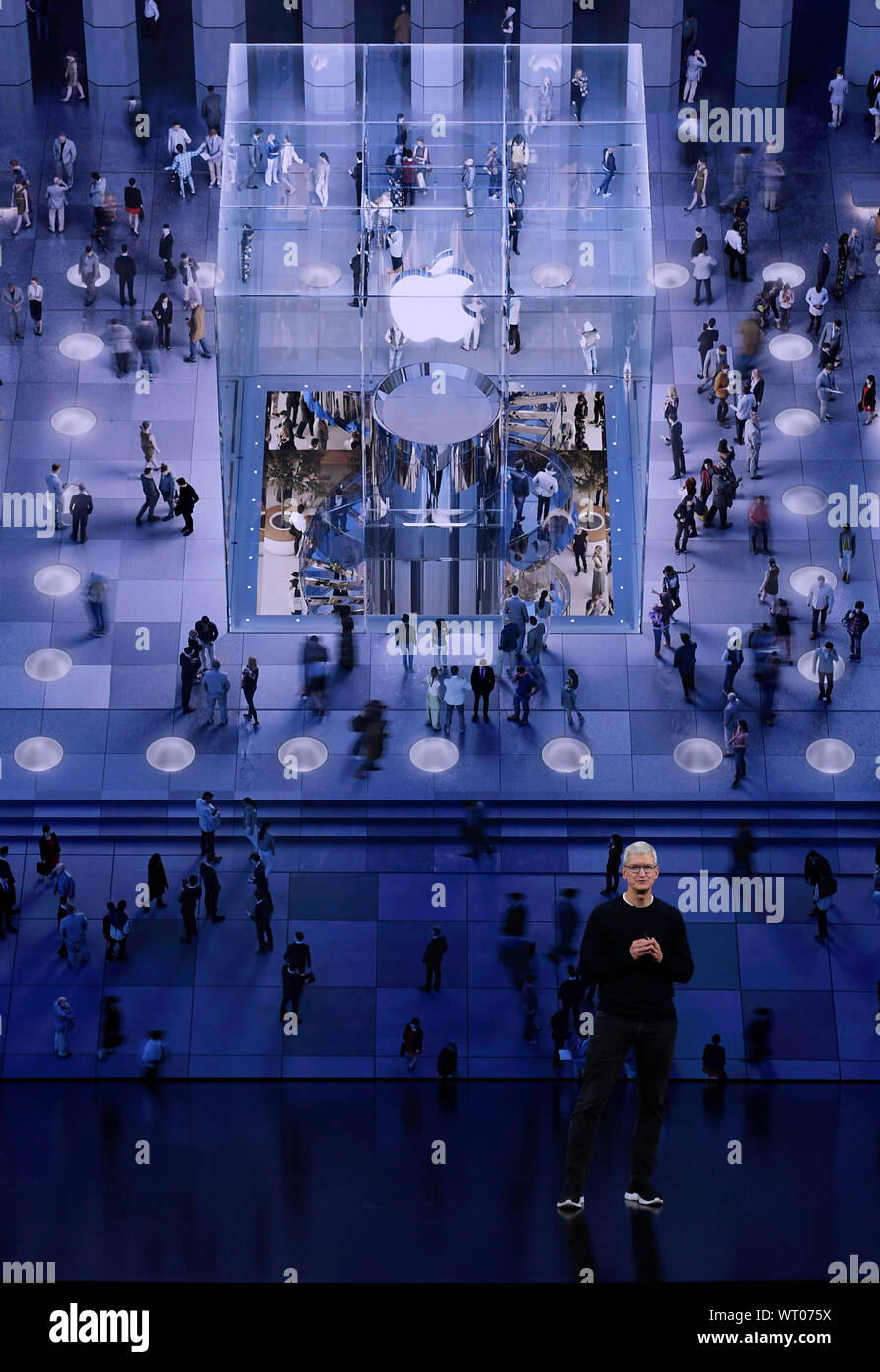 (190911) -- SAN FRANCISCO, Sept. 11, 2019 (Xinhua) -- Apple CEO Tim ...