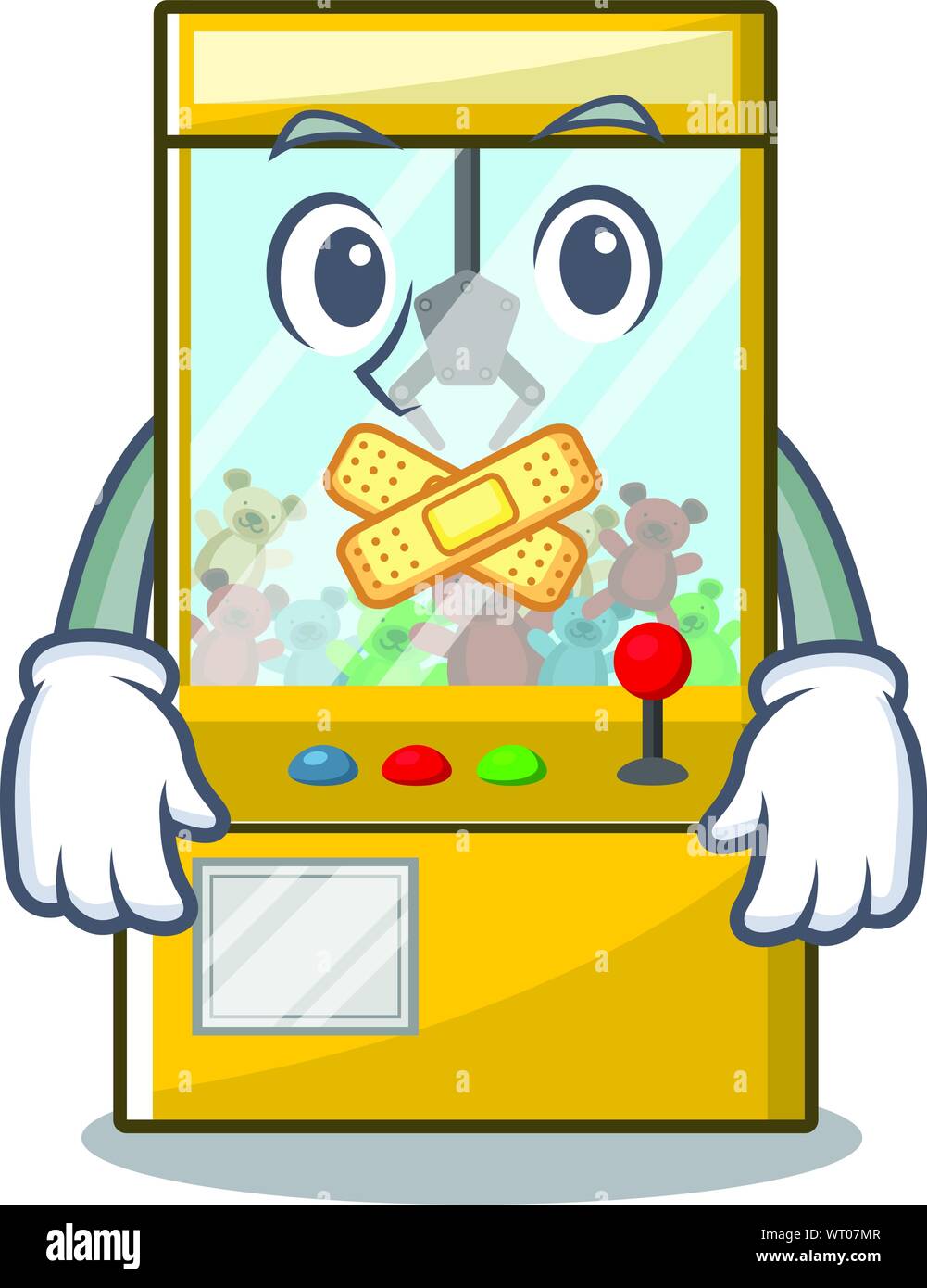 Silent miniature crane game in shape characters vector illustration ...